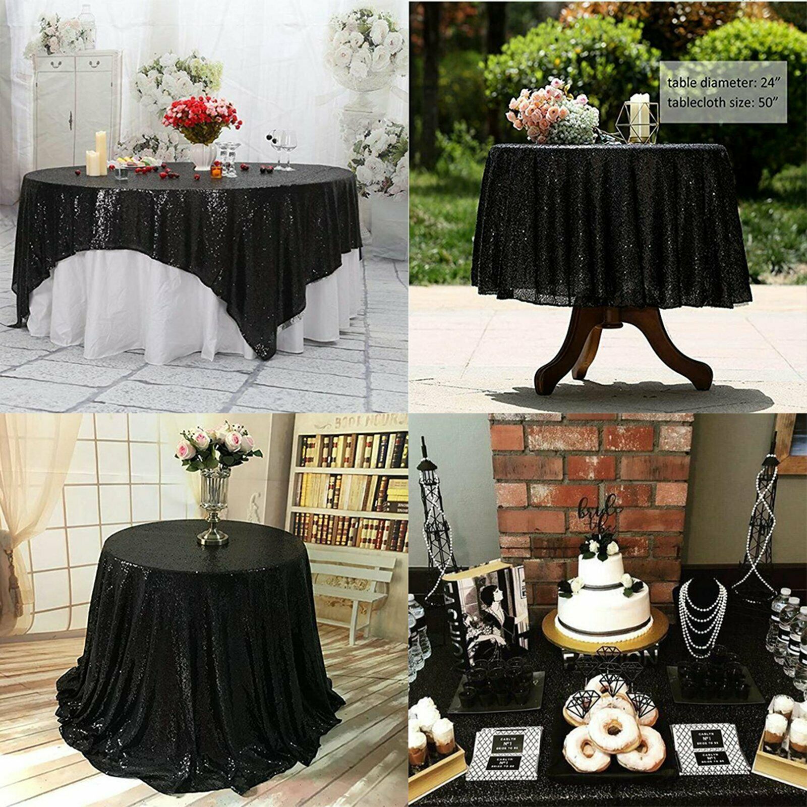 Black Sequin Table Cloth/Backdrop – Melbourne Party & Event Hire